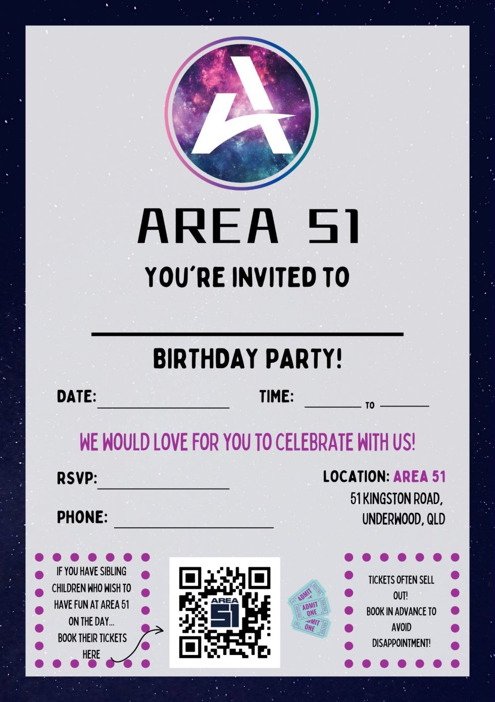 Party Invitations - Area 51 World